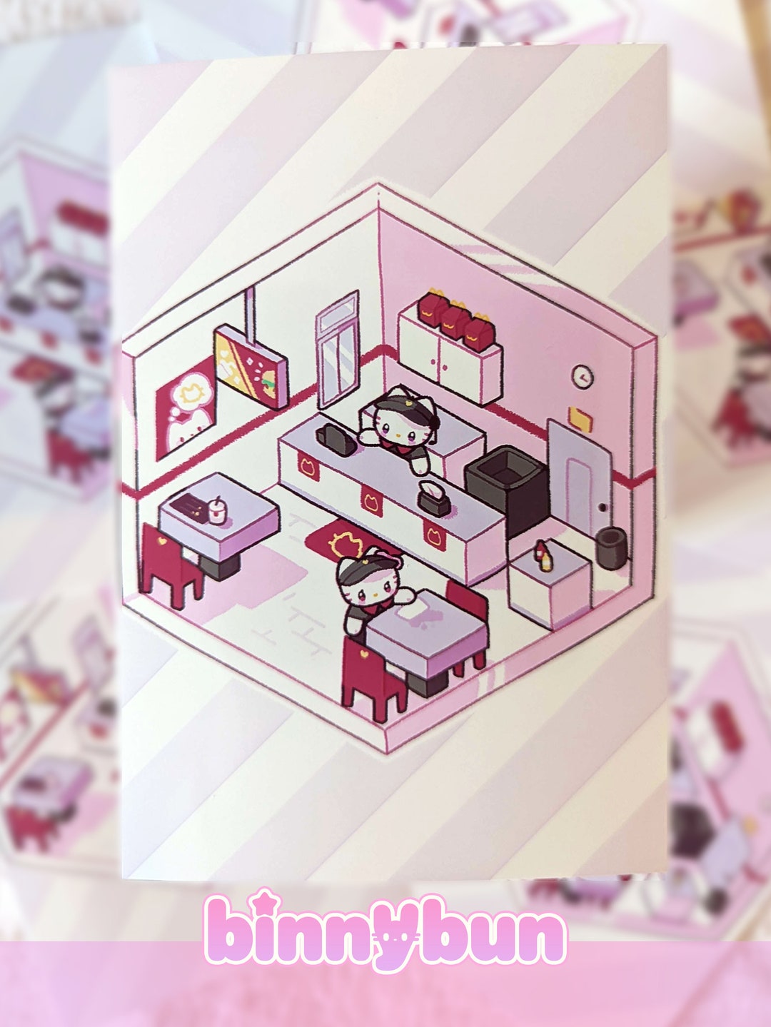 Cute Art Prints Mckitty Fast Food Pastel Aesthetic 4x6in Artwork - Etsy