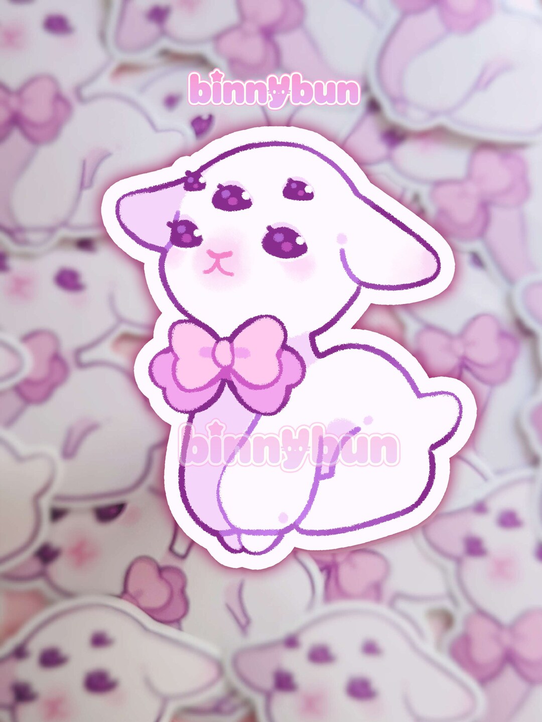 Multi-eyed Lamb Sticker Creepy Cute Pastel Stationary Waterproof Vinyl ...