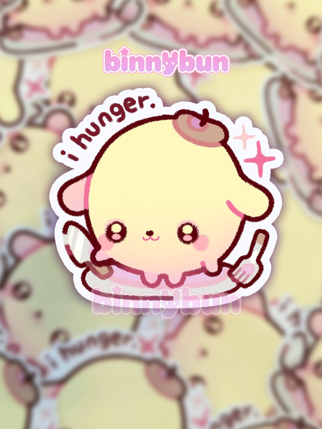 Cute Funny Dog Sticker | Pompompurin I Hunger | Waterproof Vinyl ...