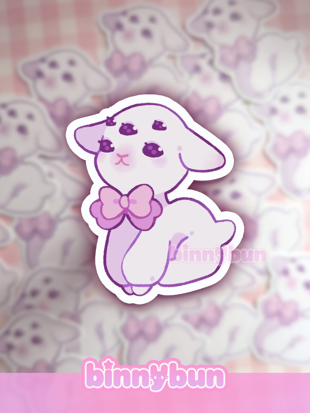 Multi-eyed Lamb Sticker Creepy Cute Pastel Stationary Waterproof Vinyl ...
