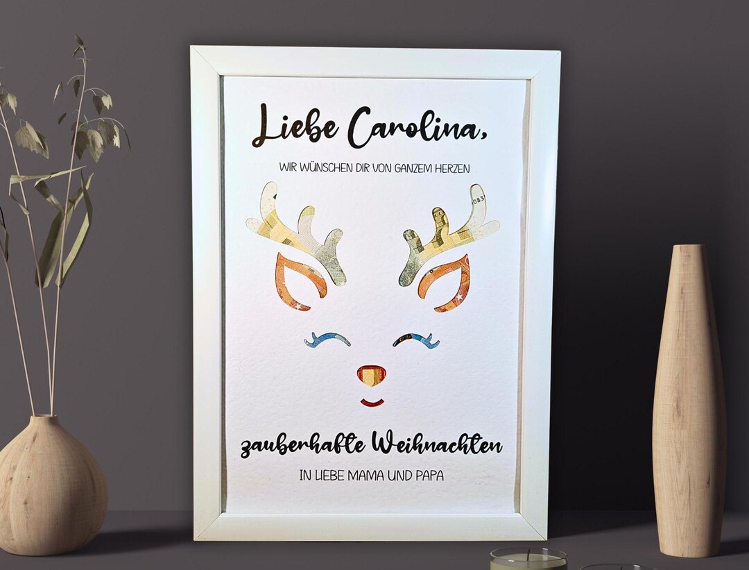 Personalized Christmas Gift Money Gift for Christmas Reindeer Gift ...