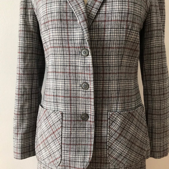 Pendleton plaid wool skirt and blazer suit set - Gem