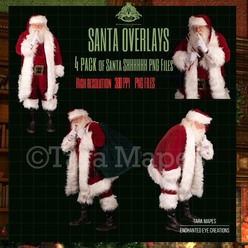 Santa Claus Overlays Collection 4 Christmas Overlay for - Etsy