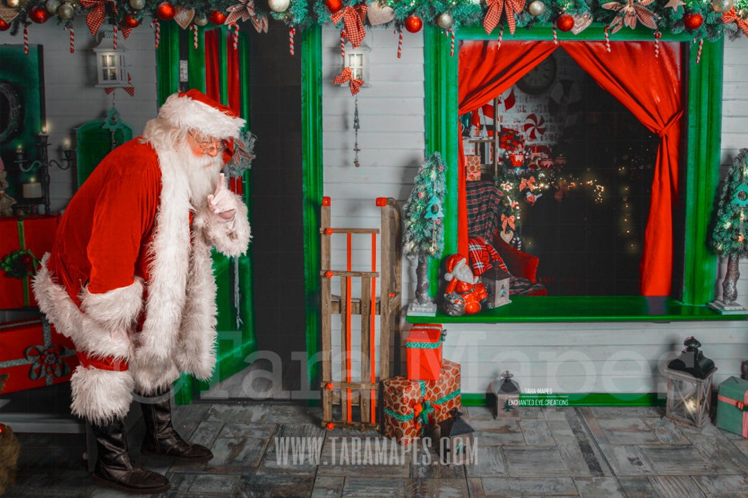 Christmas Digital Backdrop Storybook Santa's House - Etsy