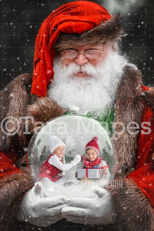 Santa Holding Snow Globe Layered Psd Snowglobe Santa Etsy Uk