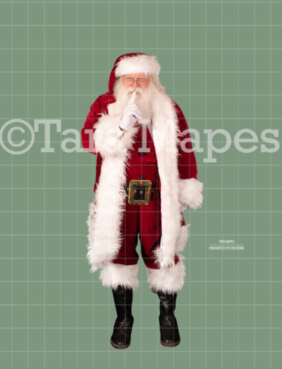 Santa Overlay PNG Santa Saying Shhh Santa Walking Cut Out | Etsy México