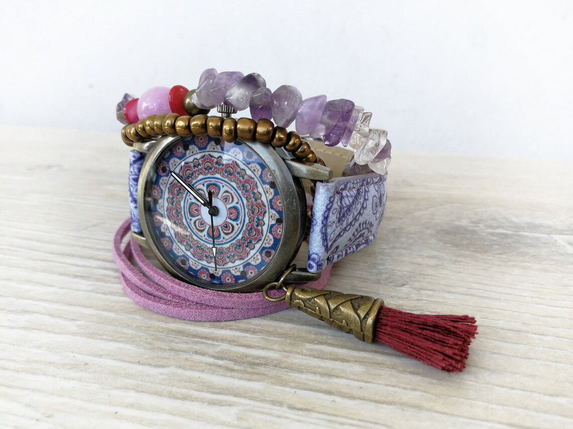 Mandala Watch Bohemian Watch Kaleidoscope Boho Watch Hippie - Etsy