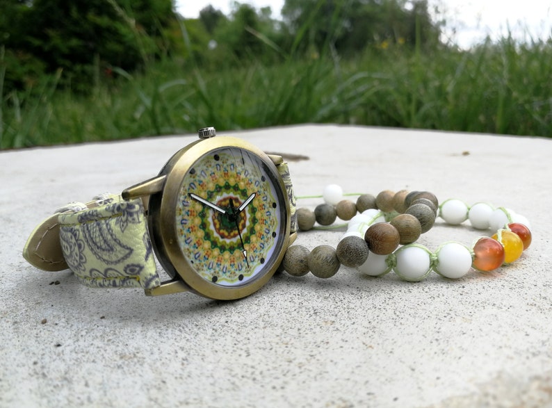 Mandala Watch Bracelet Kaleidoscope Bohemian Watch Hippie - Etsy