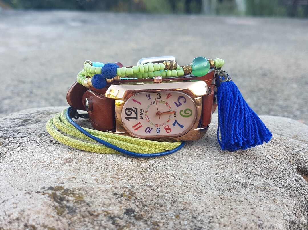 Bohemian Brown Watches for Women Colorful Unisex Hippie Wristwatch ...