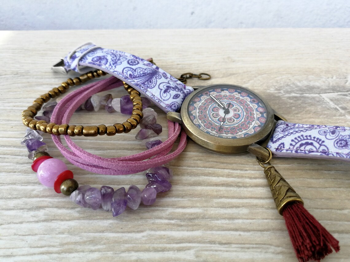 Mandala Watch Bohemian Watch Kaleidoscope Boho Watch Hippie - Etsy