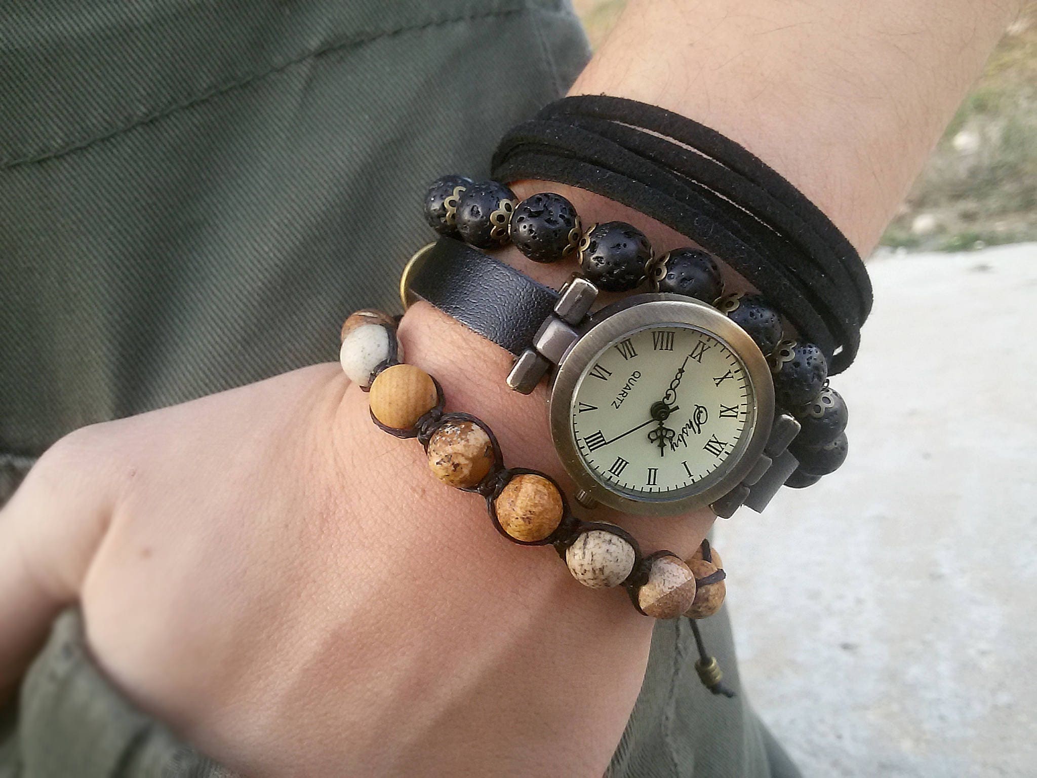 Boho Watch for Women Black Leather Watch Vintage Watch | Etsy