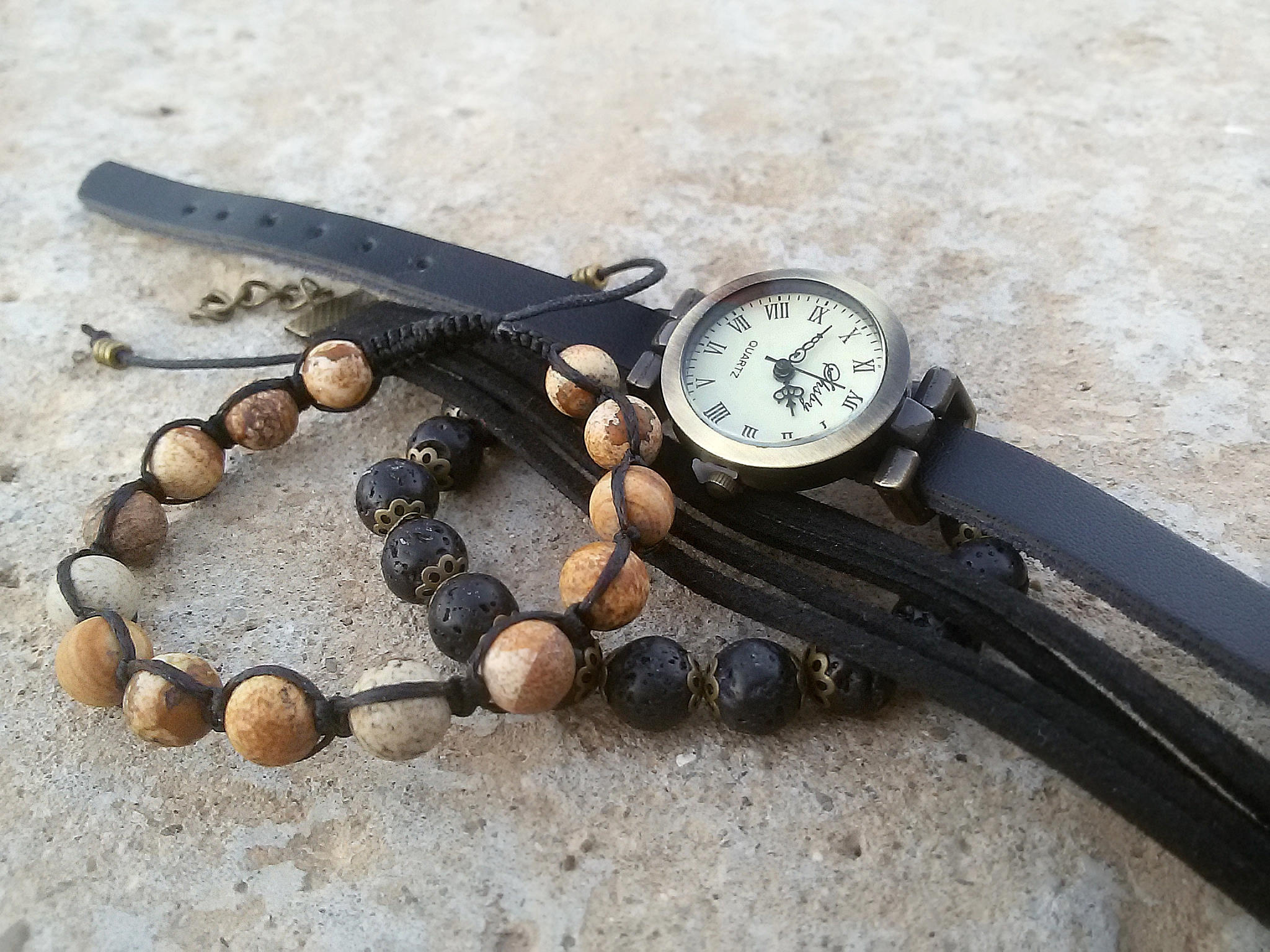 Boho Watch for Women Black Leather Watch Vintage Watch | Etsy