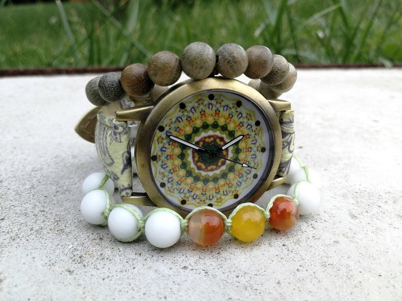 Mandala Watch Bracelet Kaleidoscope Bohemian Watch Hippie - Etsy