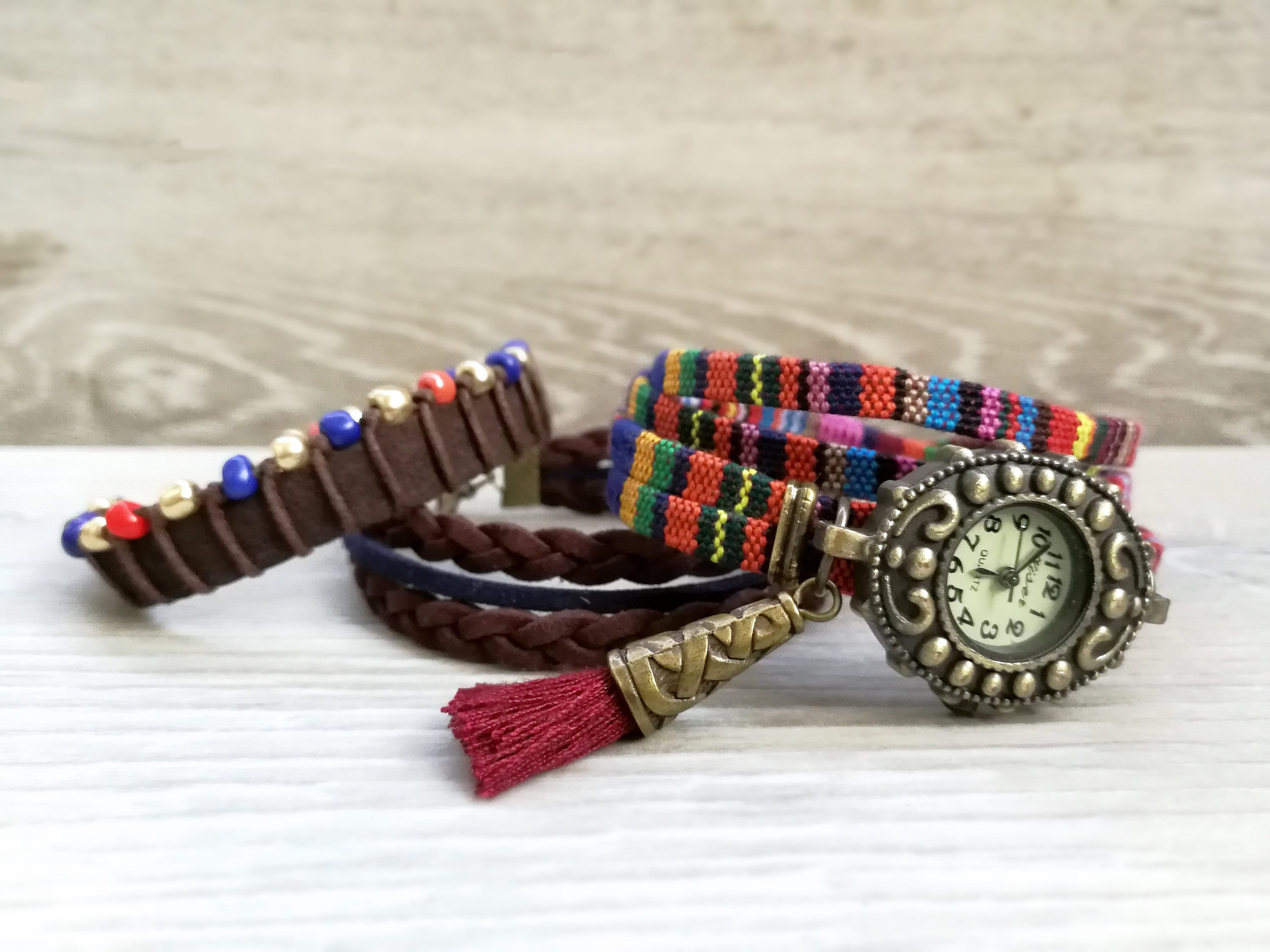 Bohemian Watch Bracelet Colorful Wristwatch Wrap Boho Watch | Etsy