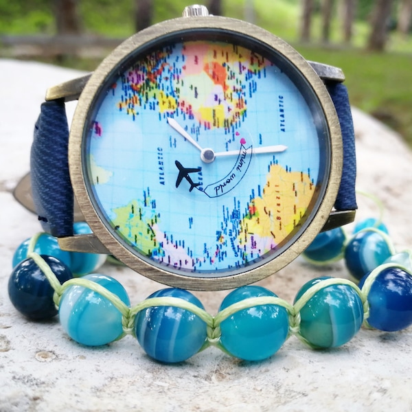 World Map Watch - Etsy