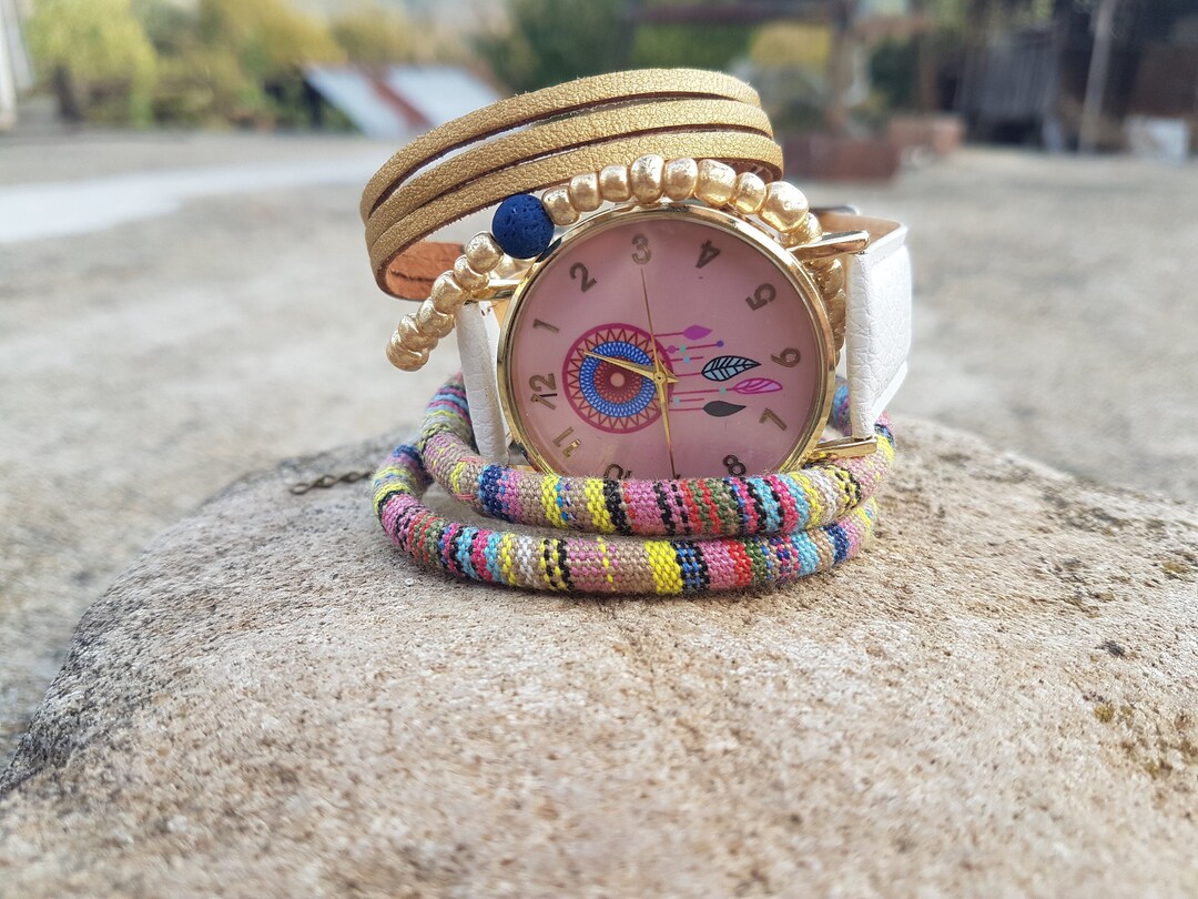 White Women Watch Boho Leather Watch Dreamcatcher Watch for Ladies ...