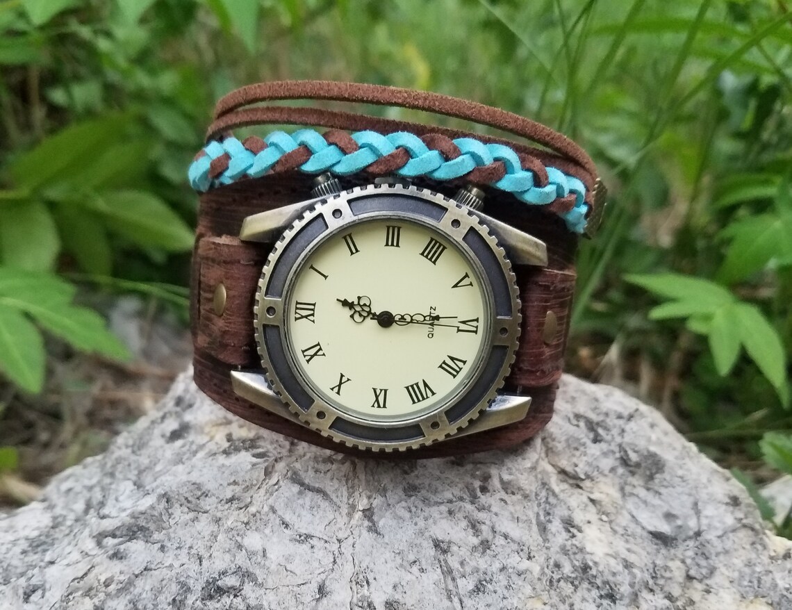 Brown Boho Cuff Watch Unisex Womens Watches for Her Hipster Men's Watch ...