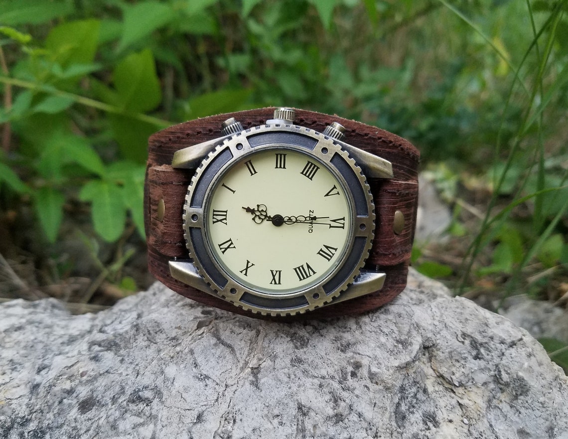 Brown Boho Cuff Watch Unisex Womens Watches for Her Hipster Men's Watch ...