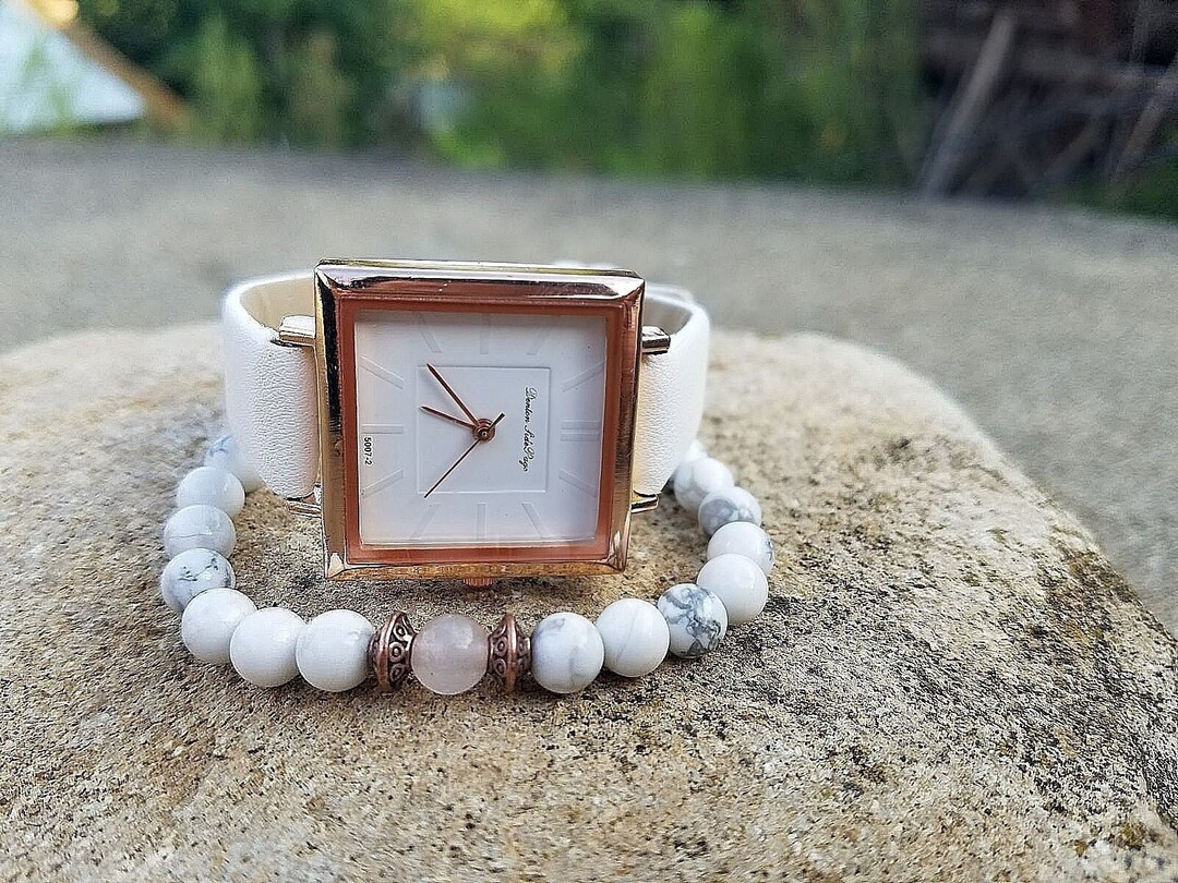 White Watch for Women Square Watch Bracelet Simple Classic Wristwatch ...