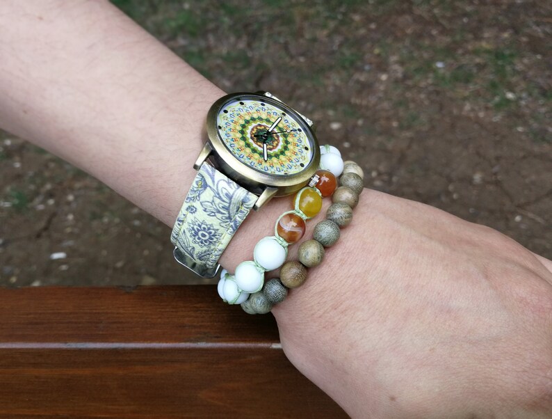 Mandala Watch Bracelet Kaleidoscope Bohemian Watch Hippie - Etsy