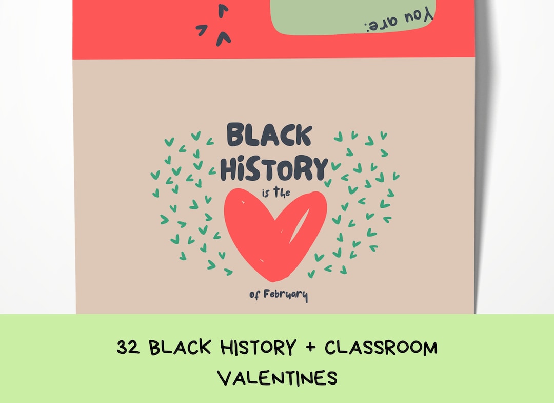 Black History Month Classroom Valentines Non-candy Classroom Valentines ...