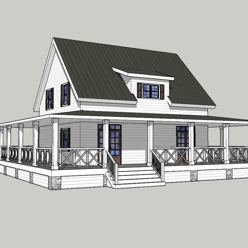 Cotton Blue Cottage House Plans - Etsy