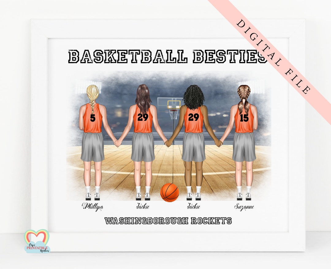 Basketball Gifts Printable Basketball Besties Wall Art Personalised ...