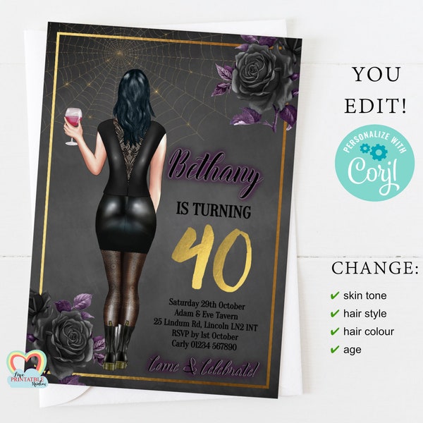 Goth Custom Invite - Etsy