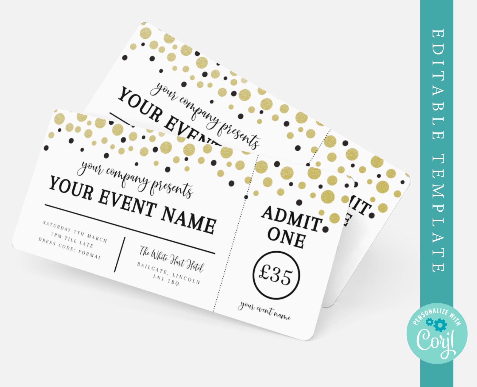 Formal Event Ticket Template