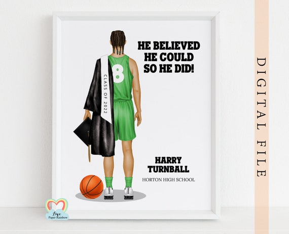 Personalized Basketball Graduation Print Basketball - Etsy