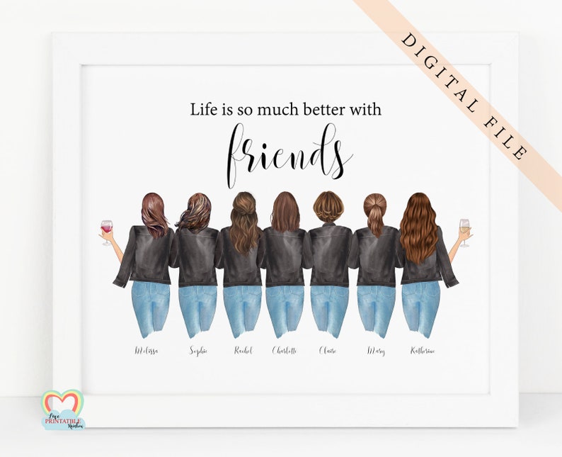 Personalised 7 Best Friends Card Printable Best Friend Quote - Etsy UK