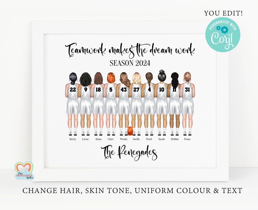 Basketball Graduation Gift Printable Basketball Team Print Personalised ...