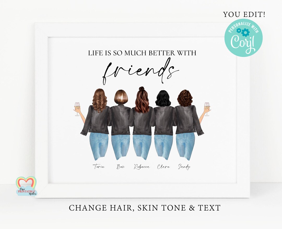 Personalised Best Friends Gift Printable Best Friend Quote Print ...
