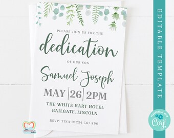 Dedication Invite - Etsy