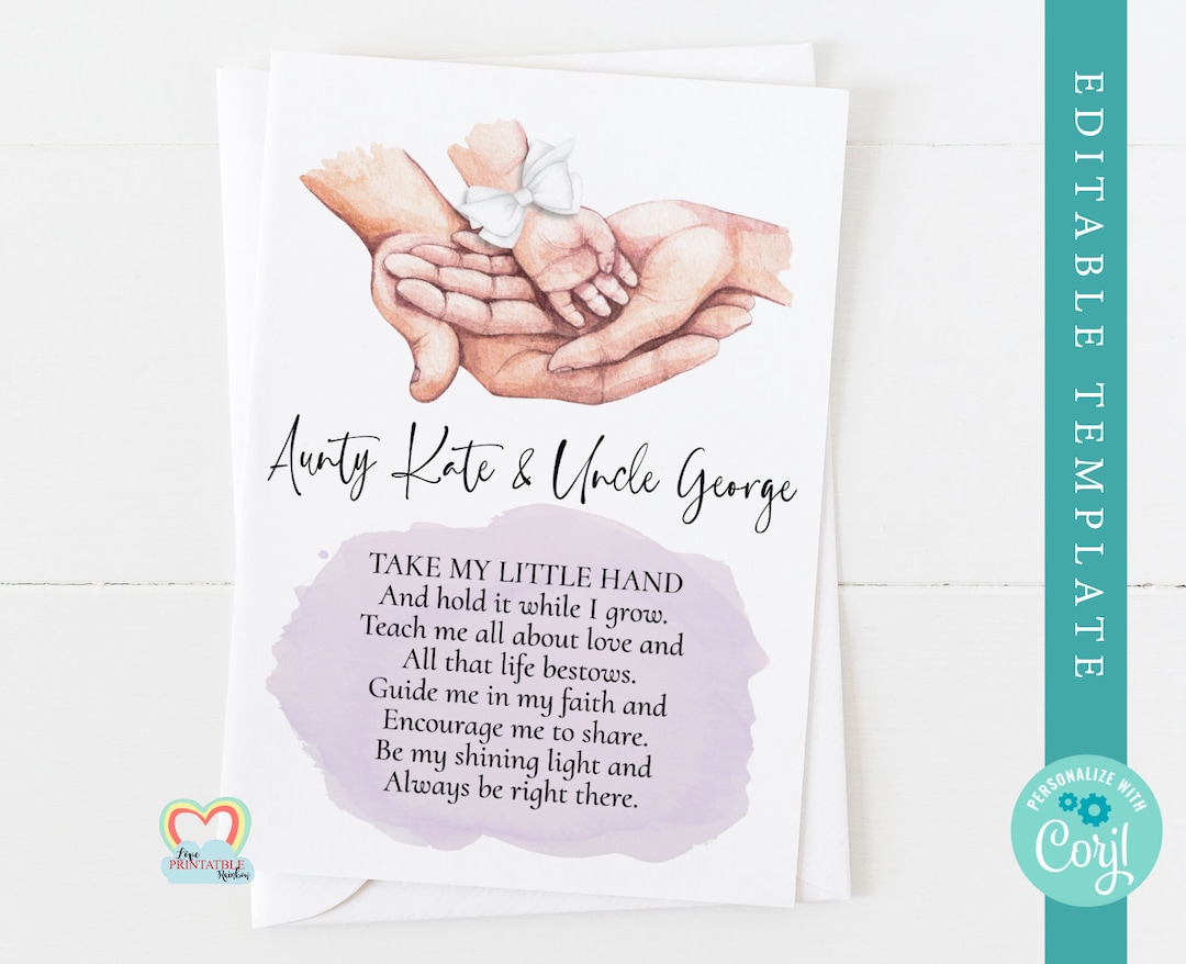 Godparent Card Printable Will You Be My Godmother Godfather Godparents ...