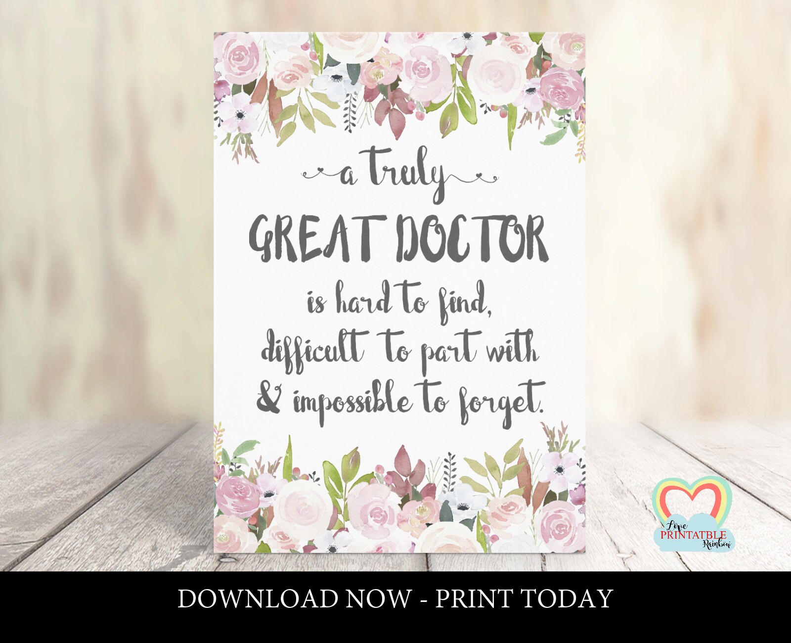 Doctor gift printable doctor retirement gift doctor quote | Etsy