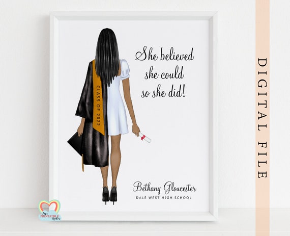 Personalized Graduation Print Girl Graduation Printable - Etsy