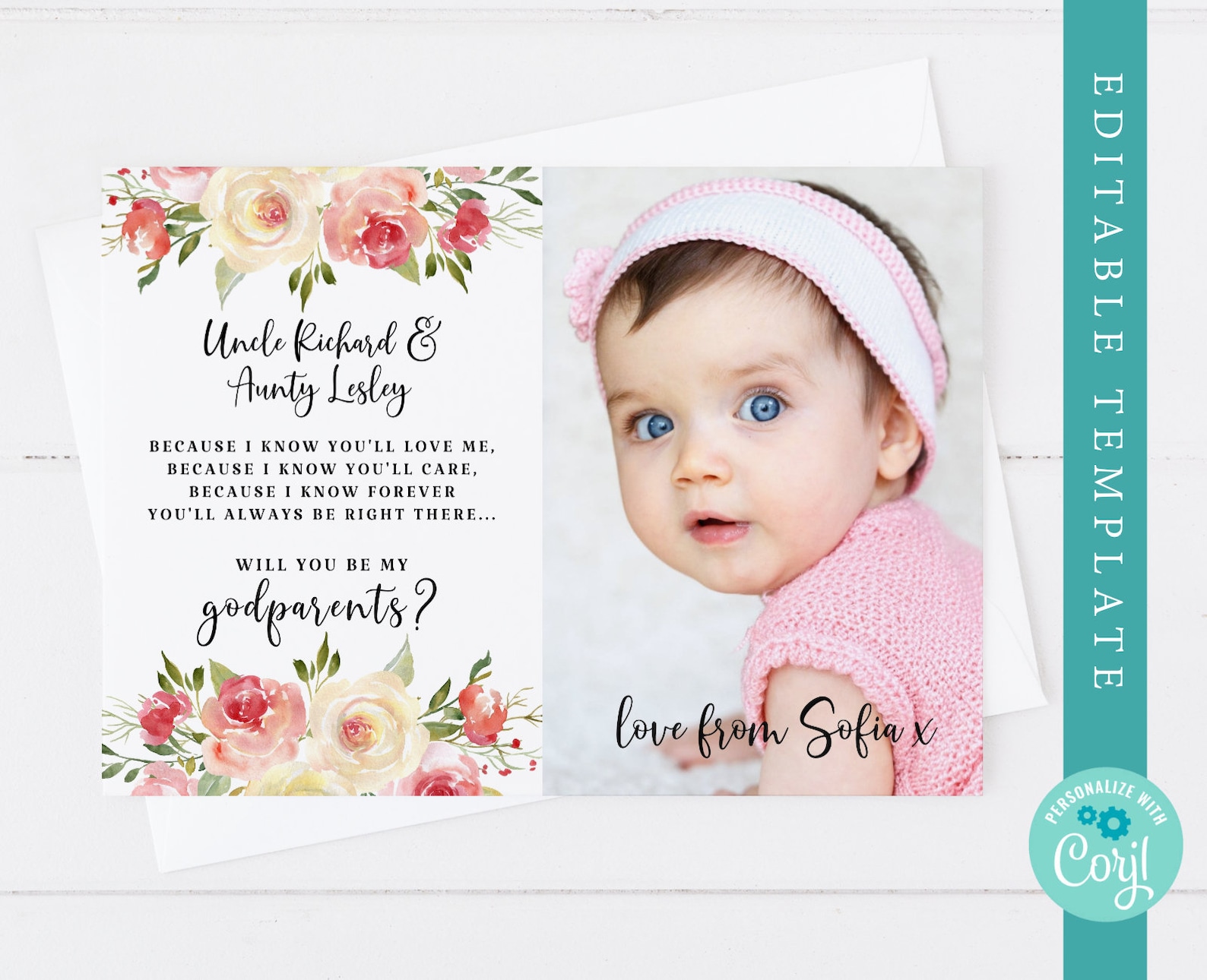 EDITABLE Godparents Card Will You Be My Godparents Printable - Etsy