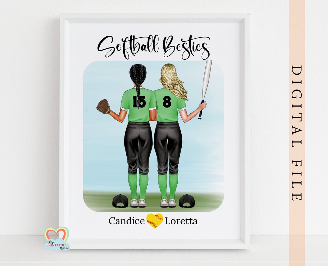 Softball Best Friends, Personalized Softball Graduation Print, Softball ...
