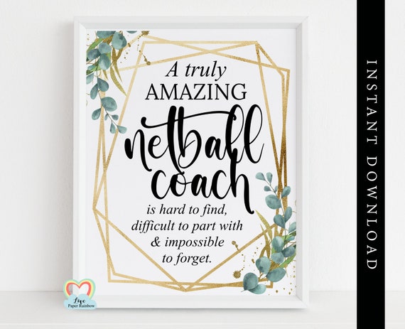 Netball Coach Gift Printable Netball Coach Retirement Gift - Etsy