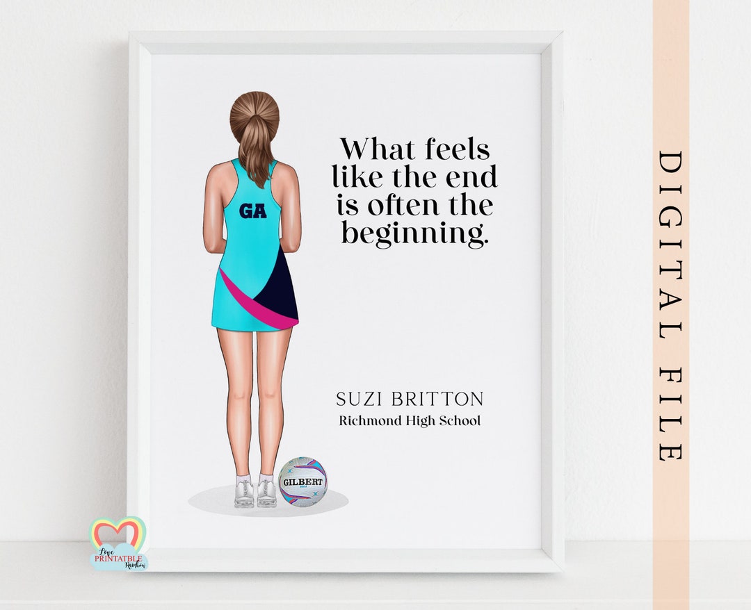 Netball Graduation Gift Printable Netball Print Personalised Gift for ...