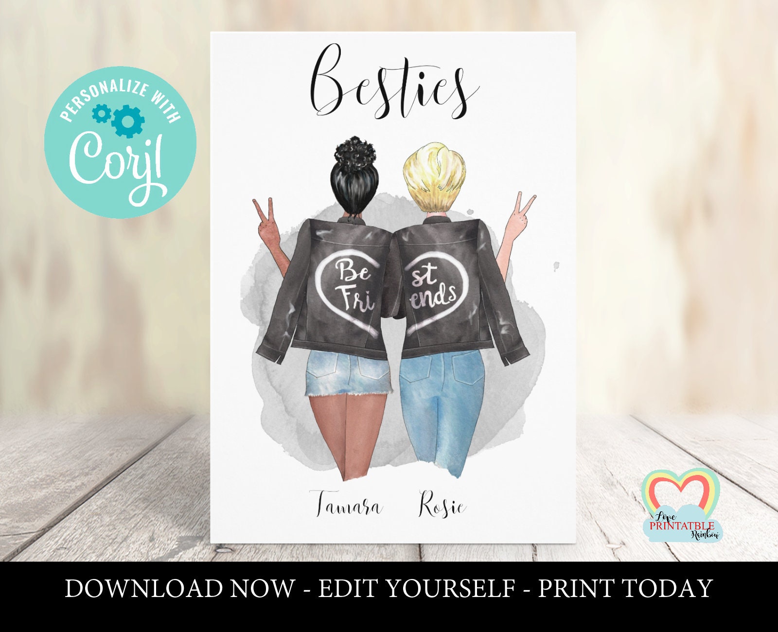 Personalised best friend Card: Best Friend Card printable | Etsy