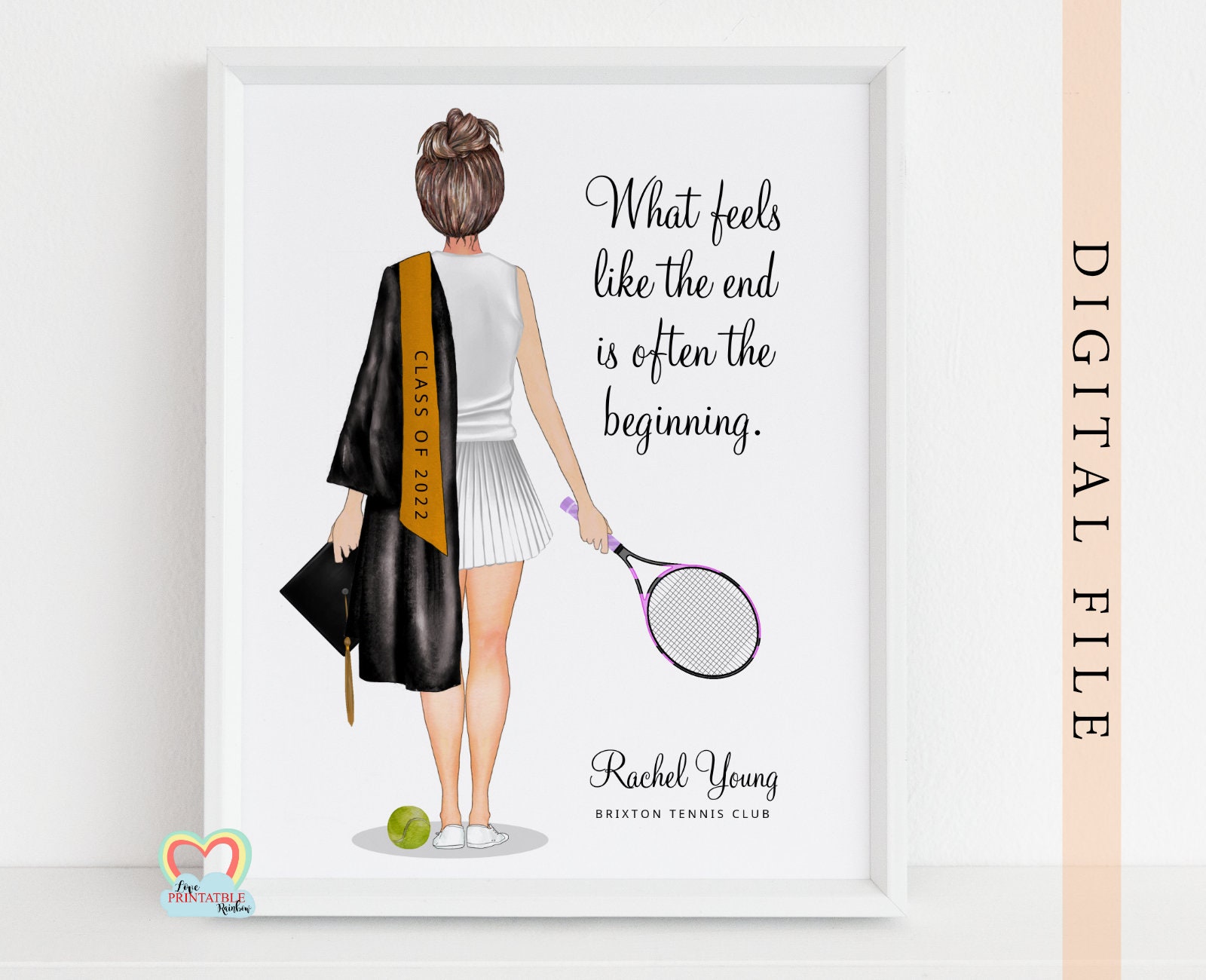Personalized Tennis Graduation Print Tennis Graduation - Etsy