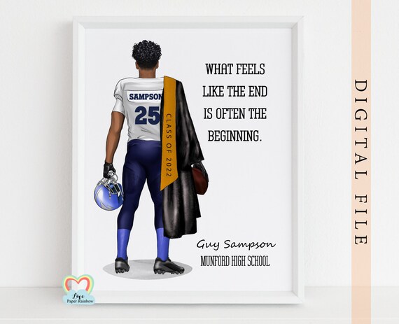 Footballer Graduation Printable Gift American Football - Etsy