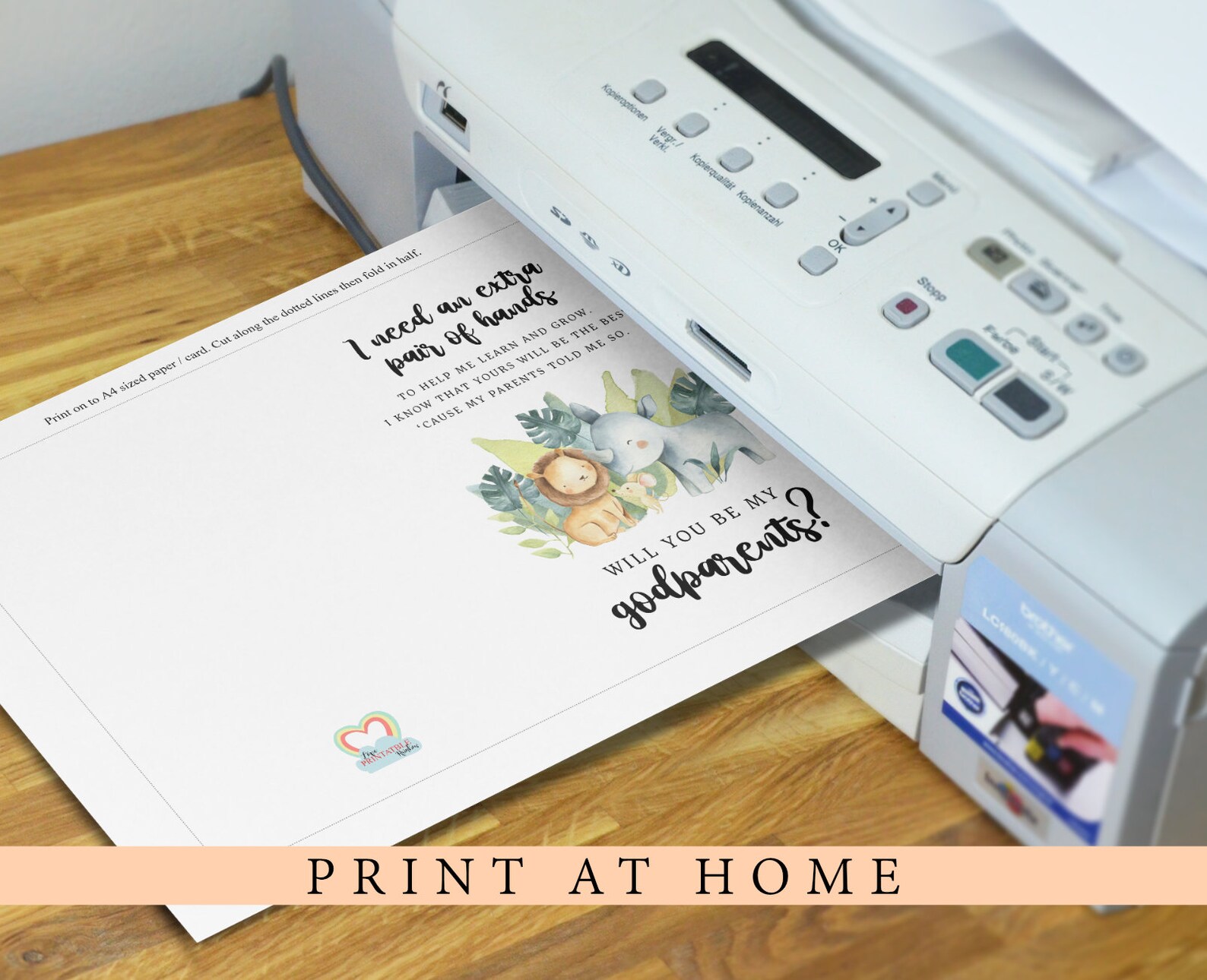 Will You Be My Godparents Card Printable Safari Diy I Need an Extra ...