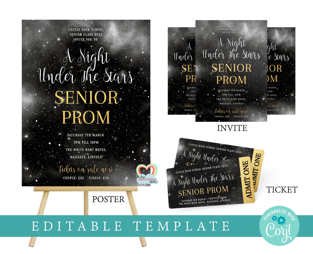 A Night Under the Stars Prom, Senior Prom, Junior Prom, Template ...