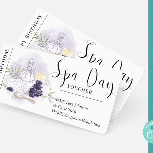Editable Gift Certificate Massage Printable Gift Card Spa - Etsy