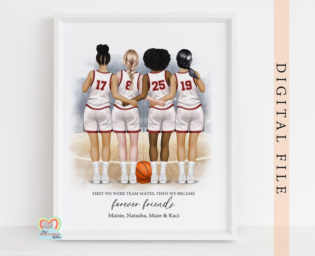 Basketball Gifts Printable Basketball Besties Wall Art Personalised ...
