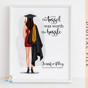 Personalized Graduation Print, Girl Graduation Printable, the Tassel ...