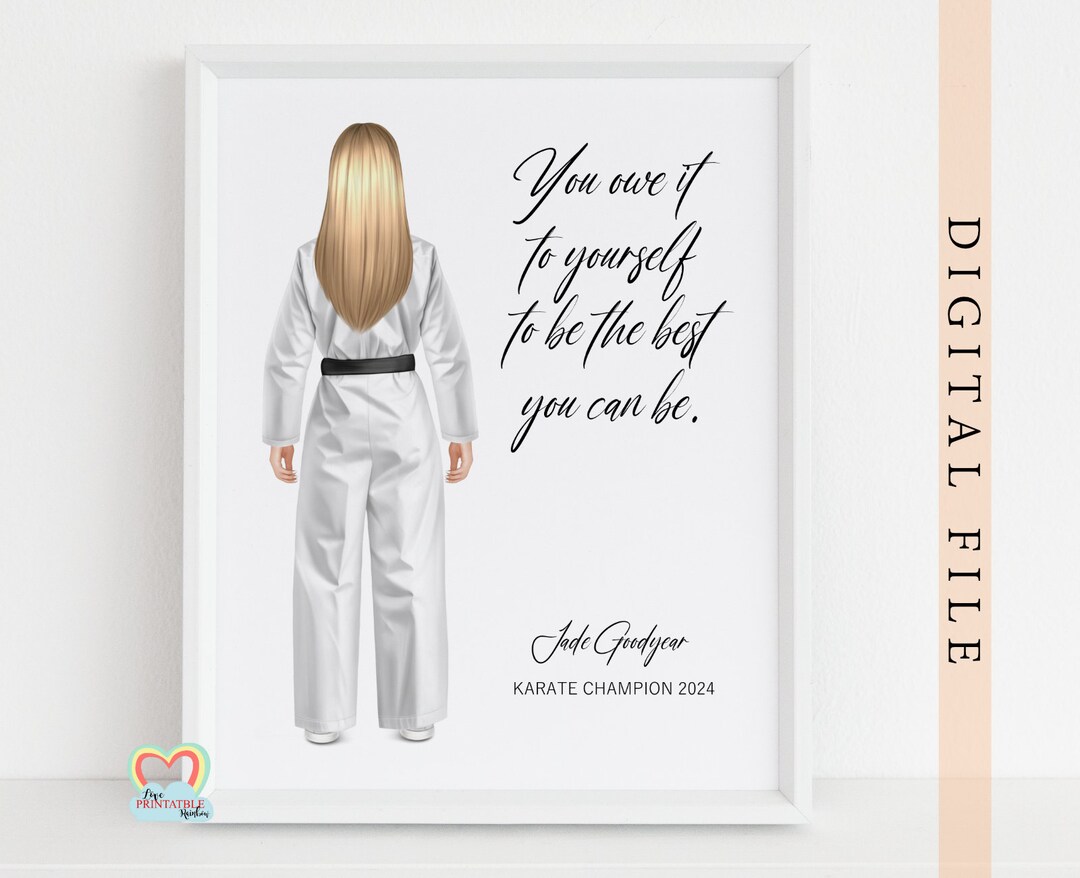 Personalized Karate Girl Graduation Print: Taekwondo, Judo Wall Art ...